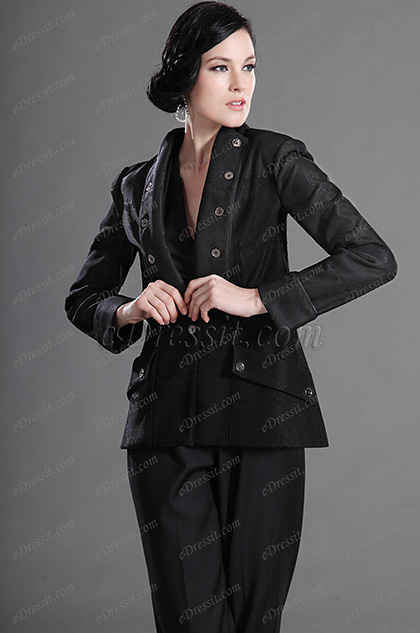Designed with Fashion Lapel Wear to Work Jacket (03122800) - eDressit