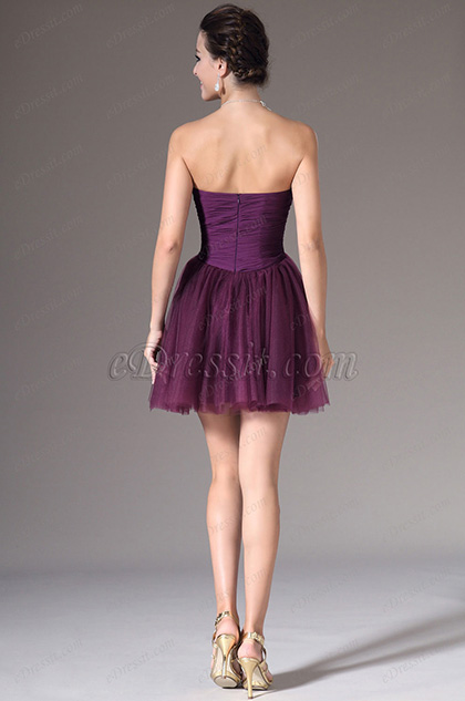Chic Strapless Sweetheart Mini-Skirt Party Dress (04140606) - eDressit