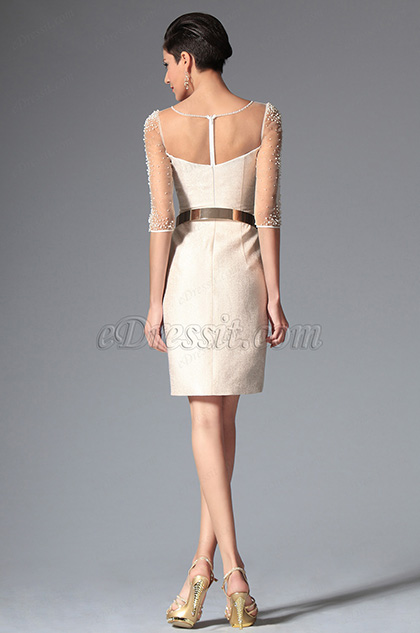 Simple Sleeves Cocktail Dress Day Dress (03143713) - eDressit