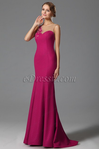 Sleeveless Trumpet Embroidery Applique Evening Gown Formal Dress ...